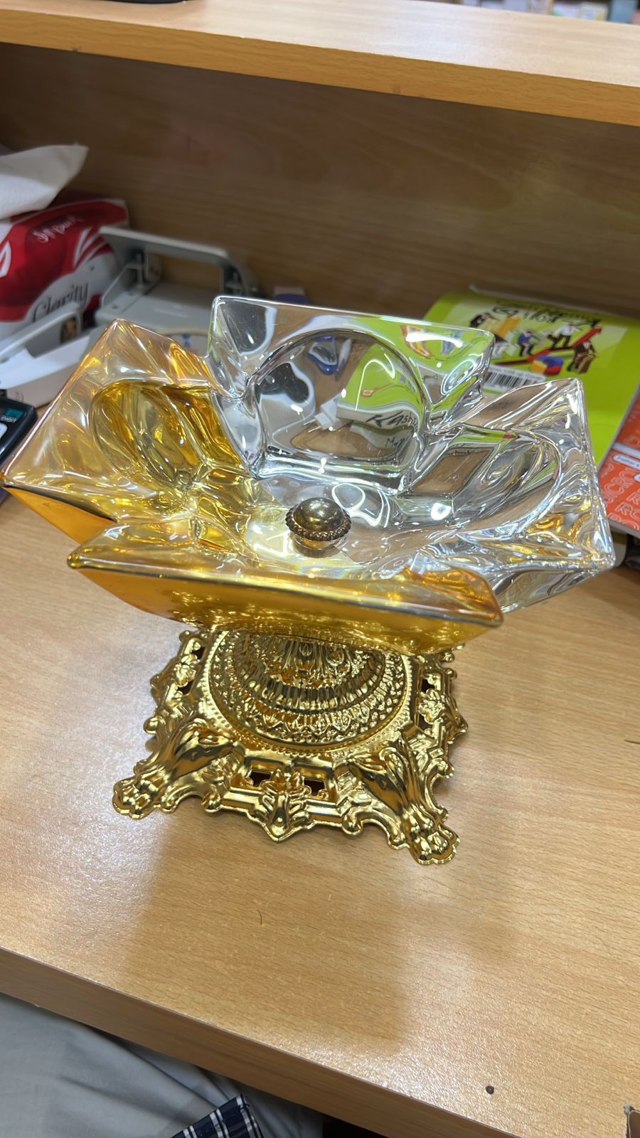 fancy Golden Glass Date Tray – Hakimi Steel